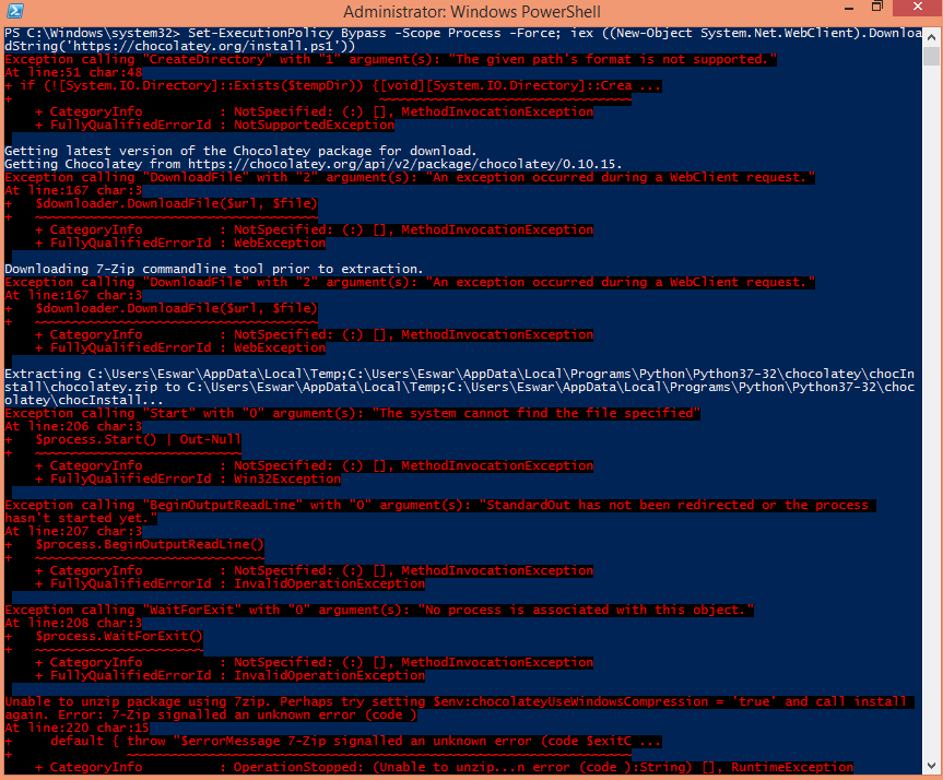unable to install choclatey by using cmd prompt · Issue #553 · QT-DevOps/DevOpsIssues · GitHub