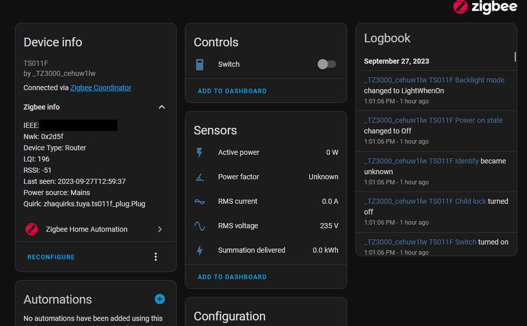 [Device Support Request] TS011F Smart Plug (_TZ3000_cehuw1lw) · Issue #2573 · zigpy/zha-device ...