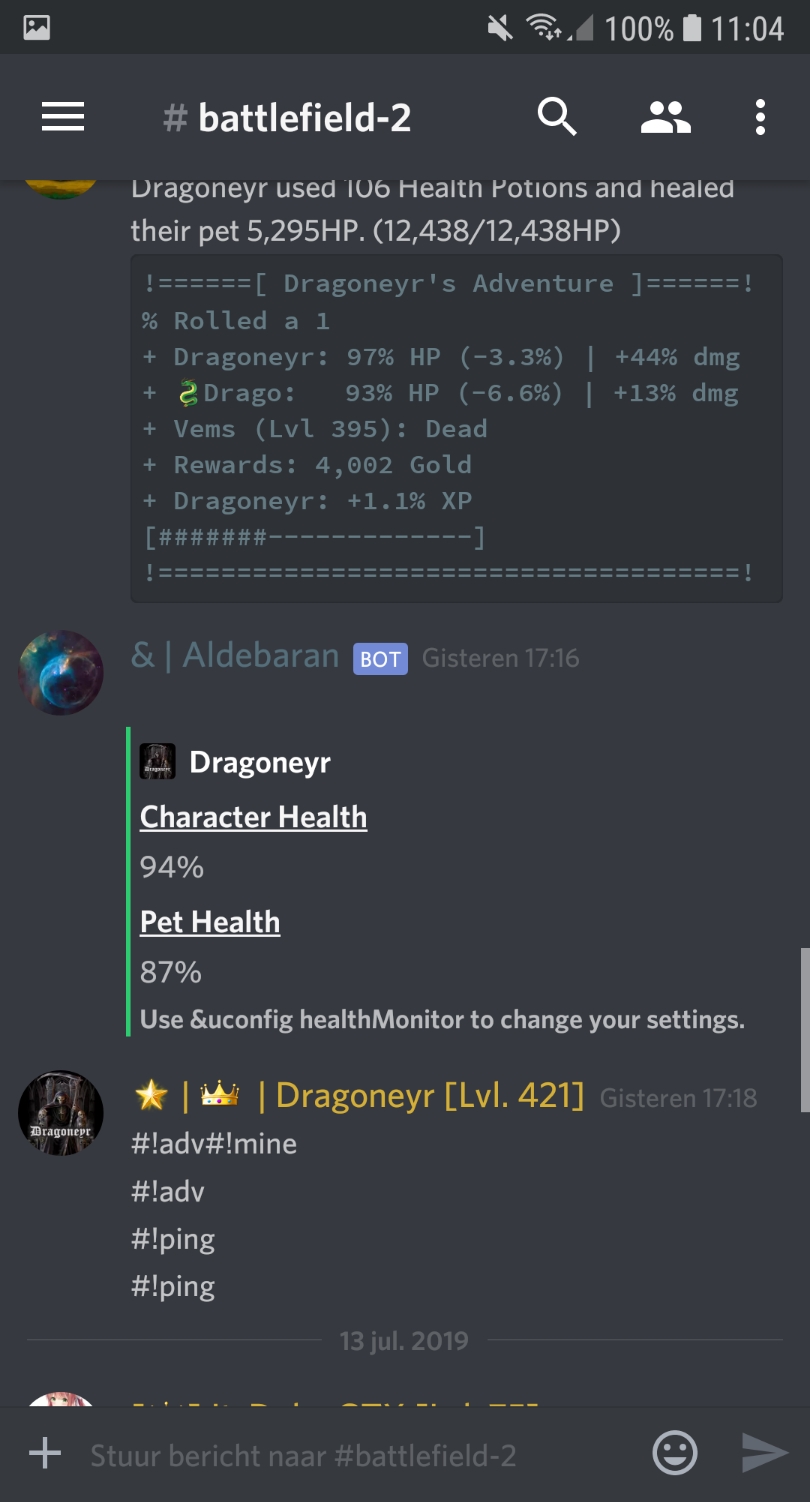 Discord RPG bot stopped responding in one channel to everyone · Issue #838 · DiscordDungeons ...