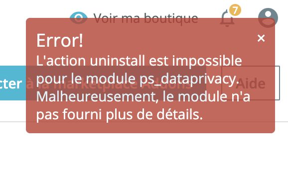 Unable to uninstall native module ps_dataprivacy · Issue #25597 · PrestaShop/PrestaShop · GitHub