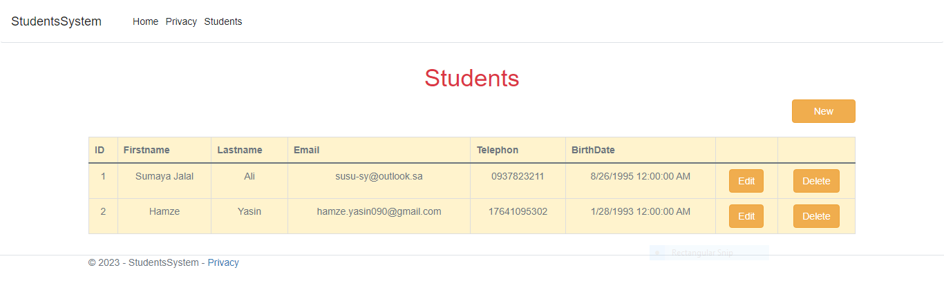 GitHub - Sumaya-Ali/Students: N Tier Architecture - dotNet Core6 MVC CRUD & AutoMapper