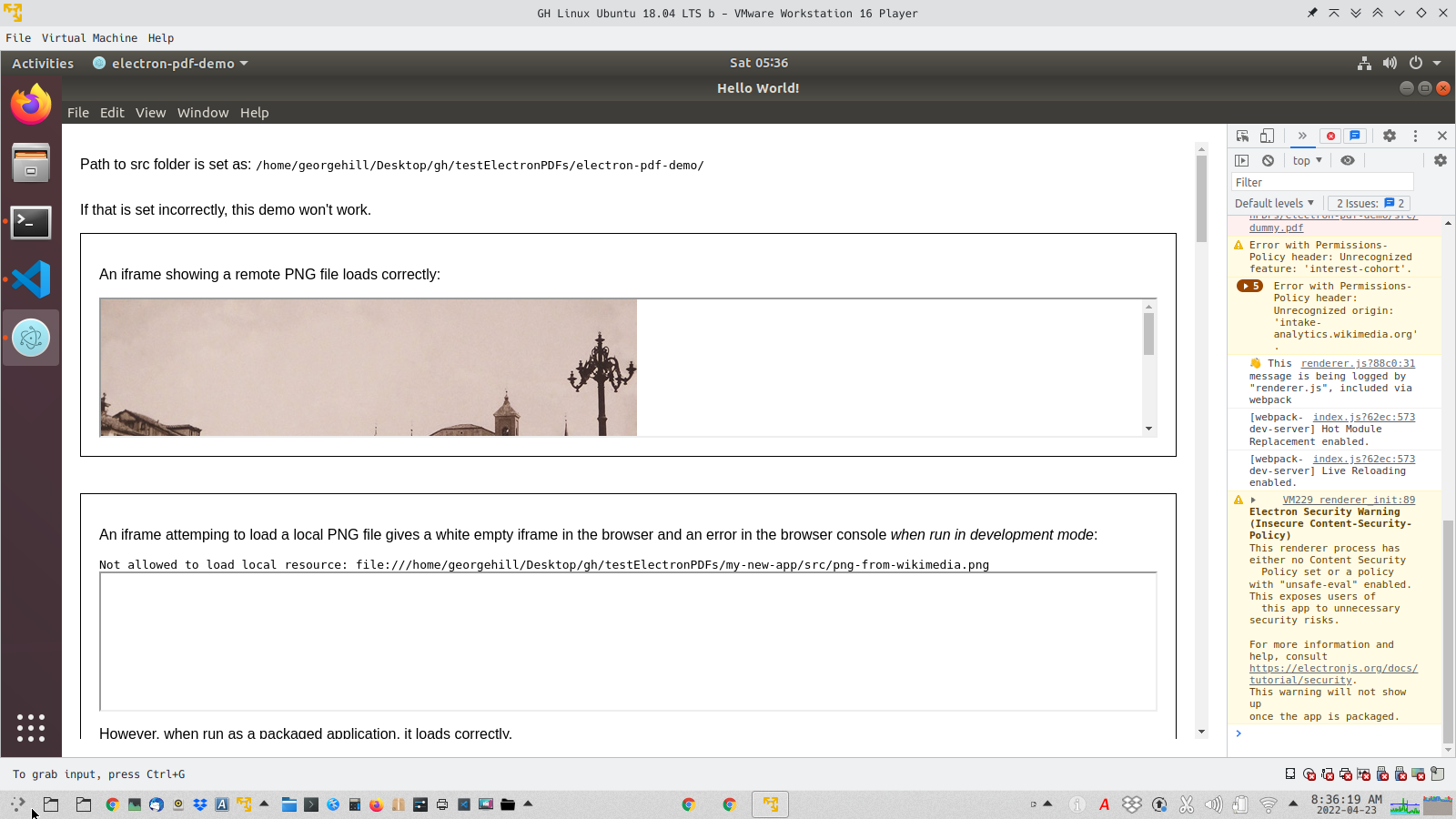[Bug]: Can't embed remote or local PDFs in iframes or webviews; crash when using custom protocol ...