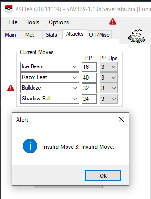 Invalid Moves for some Pokemon (Brilliant Diamond) · Issue #3293 · kwsch/PKHeX · GitHub