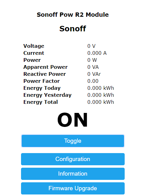 Sonoff Pow R2, all values displays 0 · Issue #6041 · arendst/Tasmota · GitHub