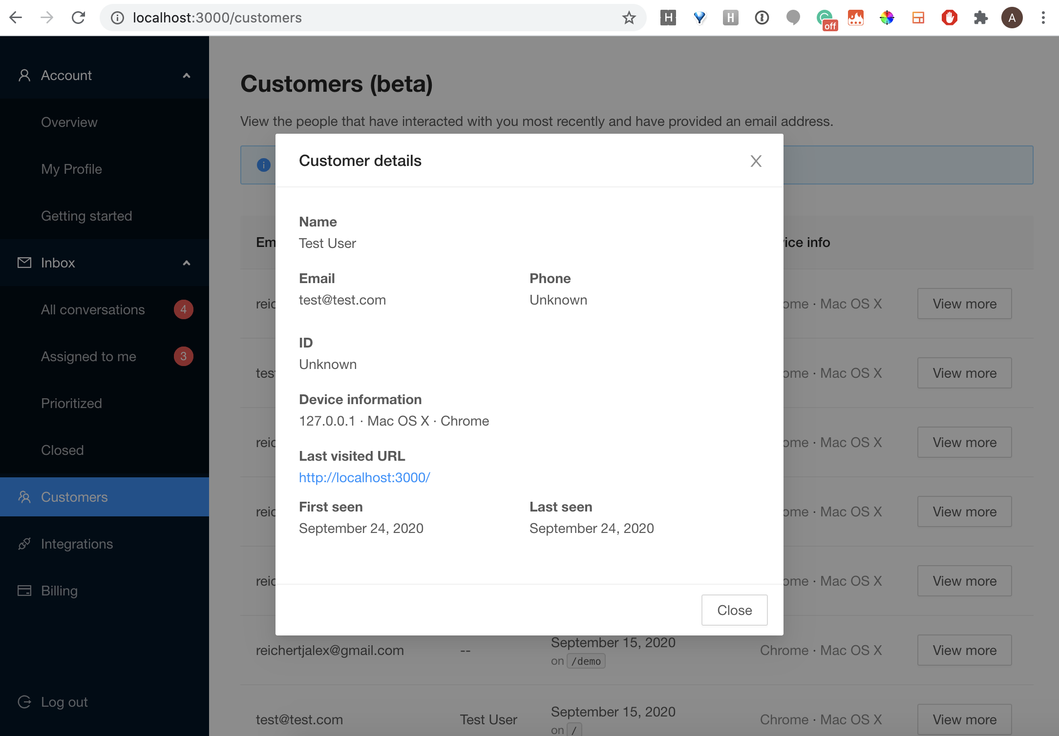 Display customer metadata in customer details modal · Issue #260 ...