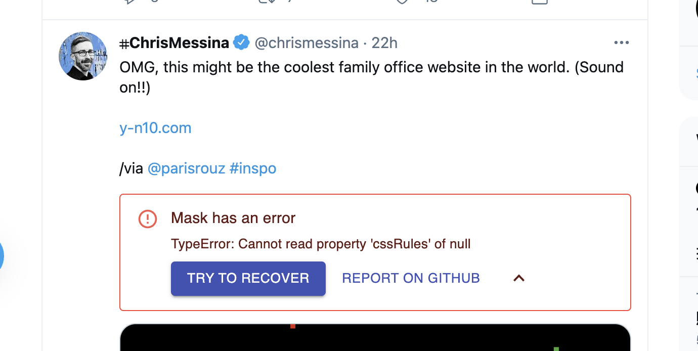 [Crash] TypeError: Cannot read property 'cssRules' of null · Issue #2834 · DimensionDev/Maskbook ...