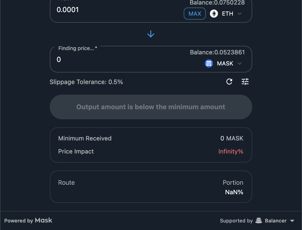 [Bug] Balancer: encounter error while network is pending · Issue #4561 · DimensionDev/Maskbook ...