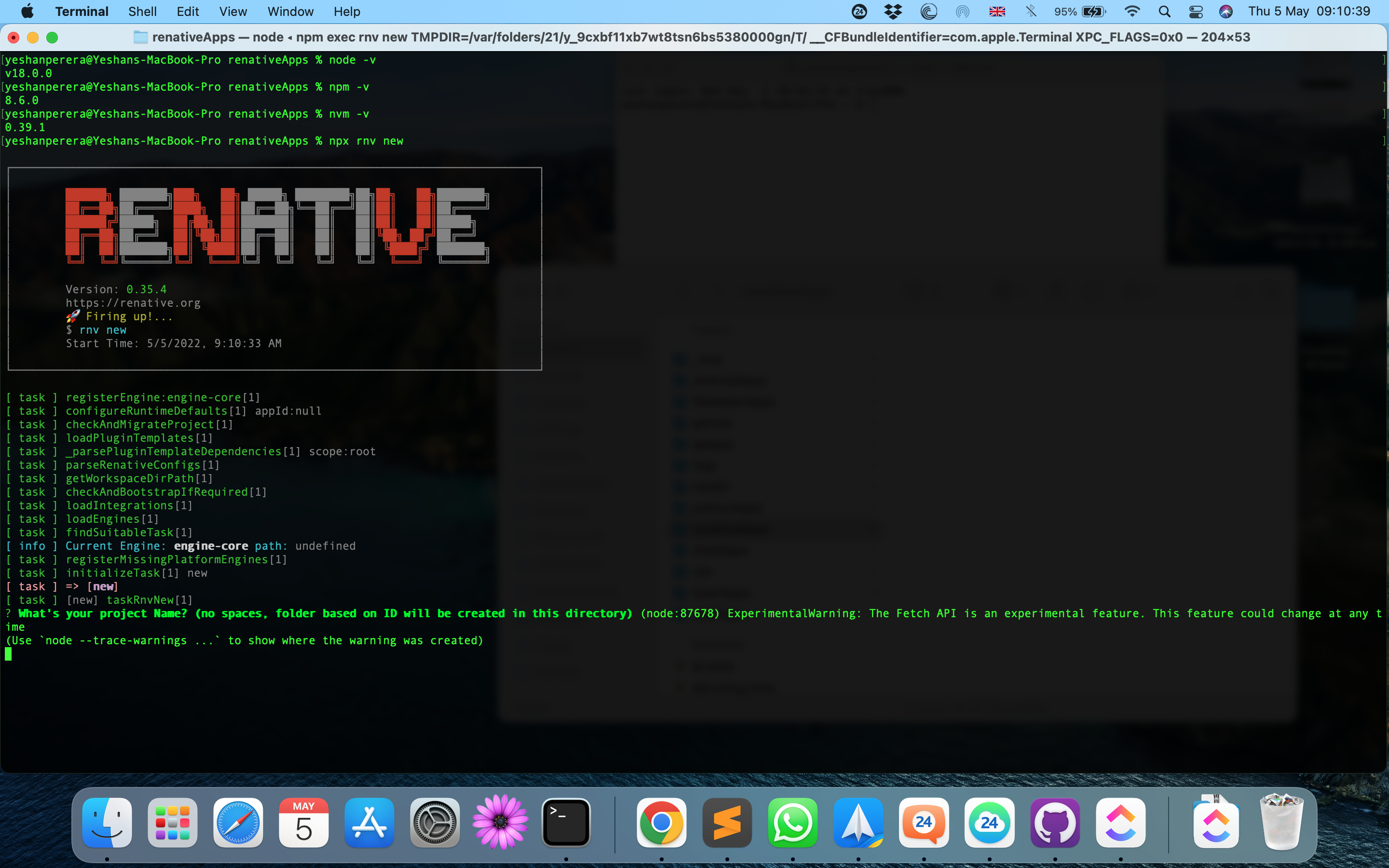 (node:87678) ExperimentalWarning: The Fetch API is an experimental feature. This feature could ...