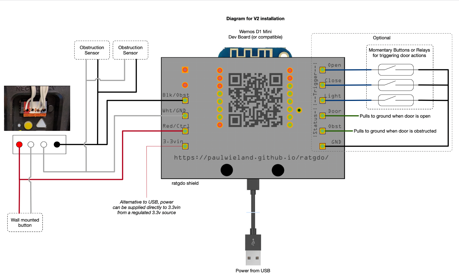 Wired and remote isn't turning on, what am I doing wrong? · Issue #10 · Kaldek/rat-ratgdo · GitHub