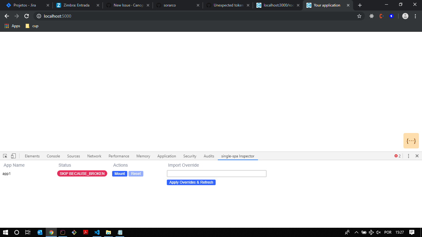 Application app1 died in status LOADING_SOURCE_CODE: Unexpected token