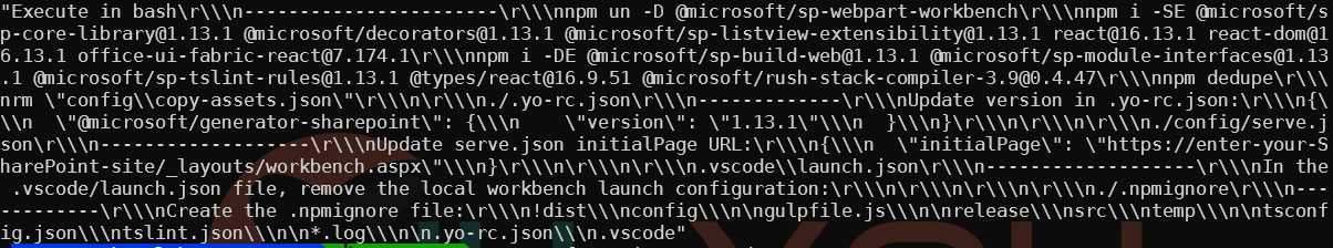 Bug Report The Spfx Project Upgrade Command Returns Badly Formatted