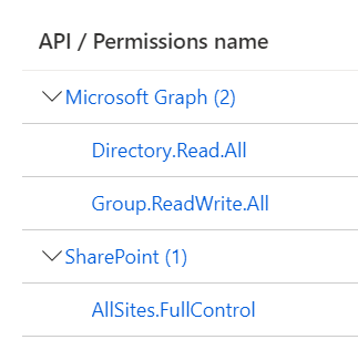Bug report: [`aad app add`] delegated and application permissions as options are skipped when ...