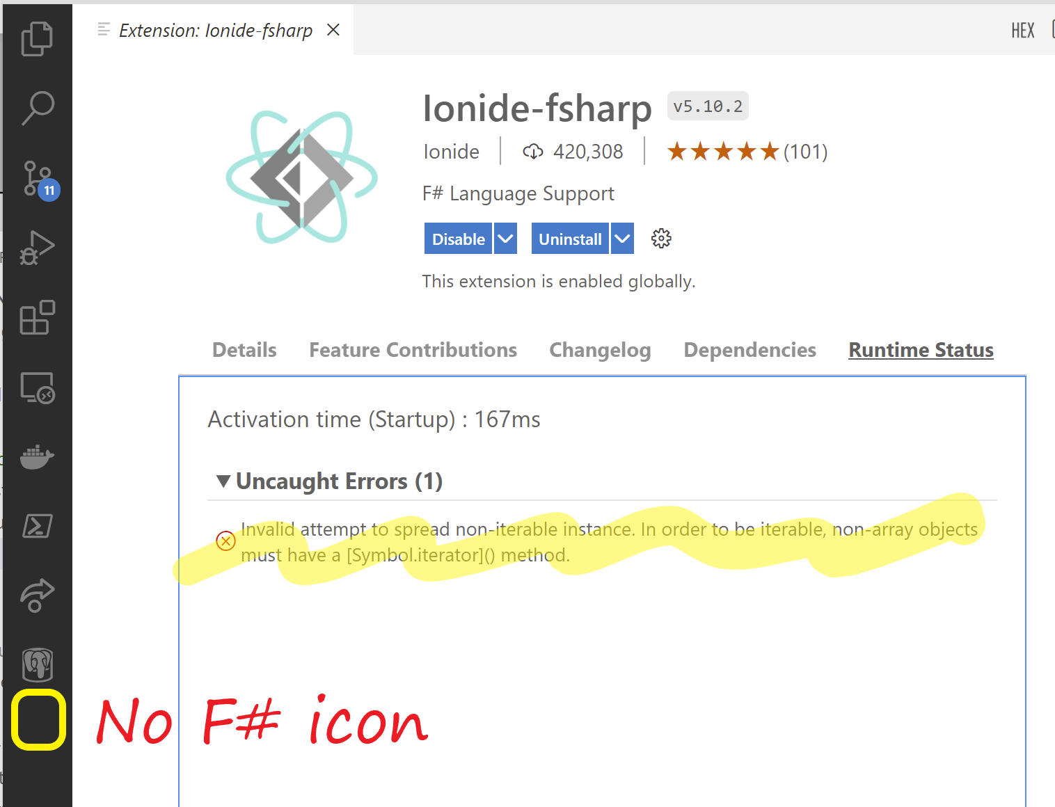 Ionide does not start · Issue #1663 · ionide/ionide-vscode-fsharp · GitHub