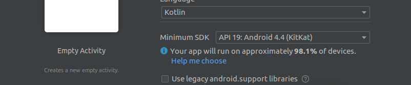 1.2 Anatomy of Basic Android Project - No more "Use AndroidX artifacts option" in new project ...