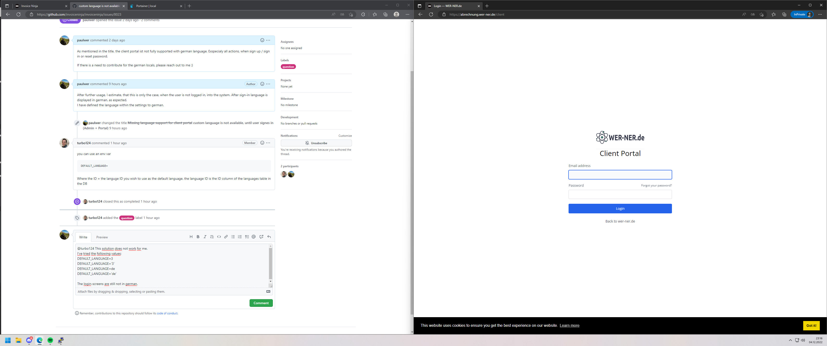 custom language is not available, until user signes in (Admin + Portal) · Issue #8023 ...