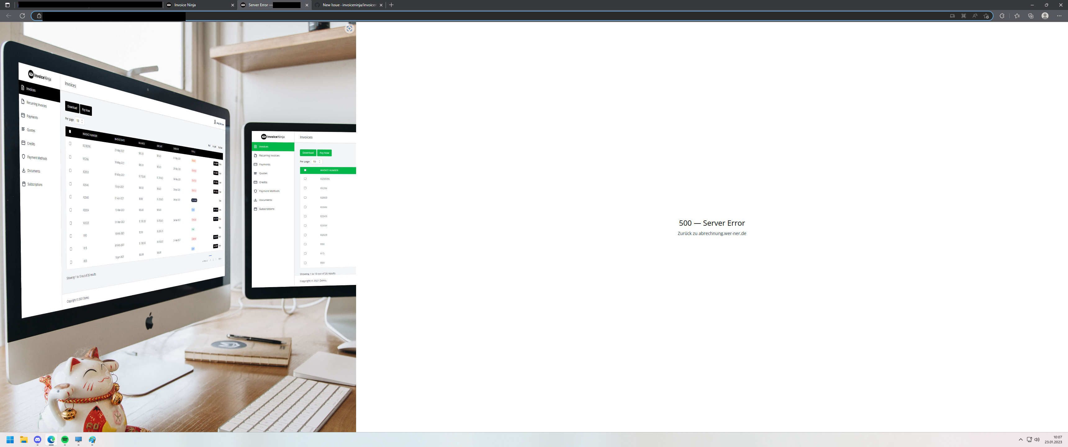 BUG: Internal Server Error, when viewing Invoice in Client Portal · Issue #8197 · invoiceninja ...