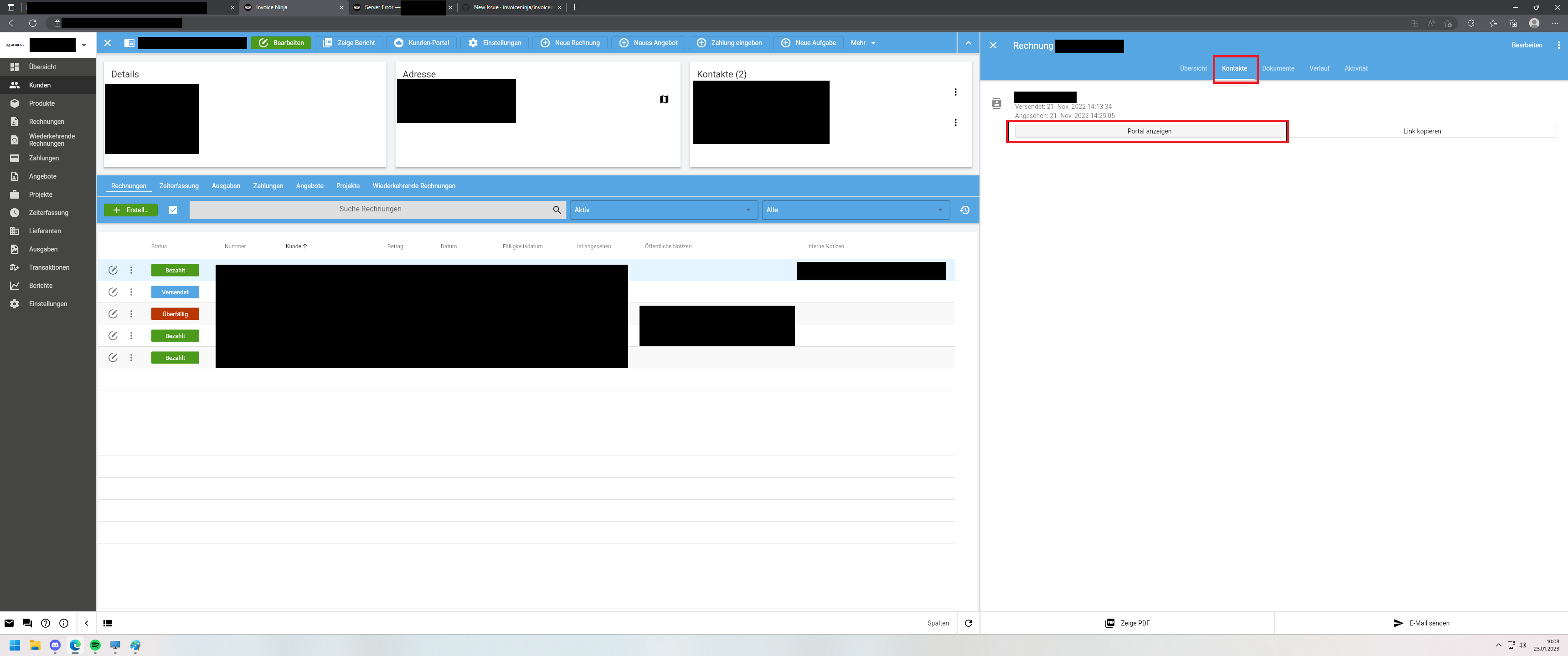 BUG: Internal Server Error, when viewing Invoice in Client Portal · Issue #8197 · invoiceninja ...