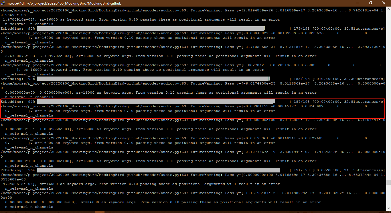 librosa reports warning as "From version 0.10 passing these as ...