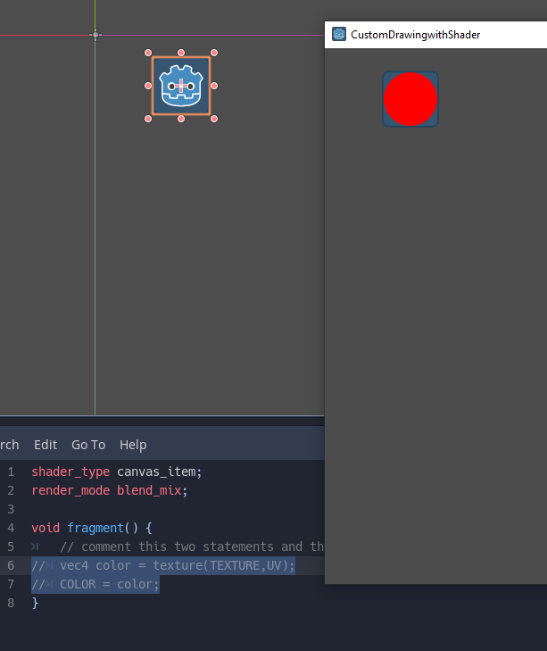 Custom drawing ignores color argument when sampling with a shader · Issue #39601 · godotengine ...