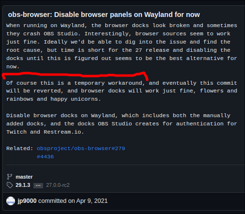 Custom browser dock window under Wayland is transparent · Issue #279 · obsproject/obs-browser ...