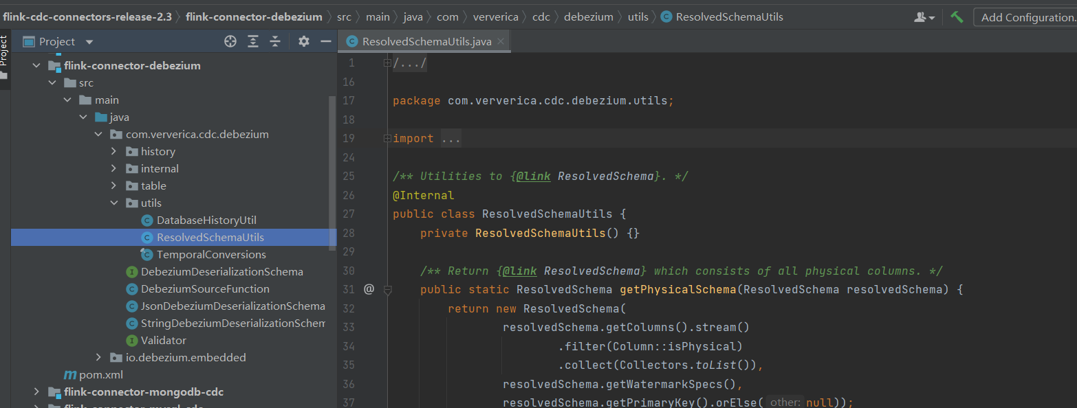 NoClassDefFoundError: com/ververica/cdc/debezium/utils/ResolvedSchemaUtils · Issue #1832 ...