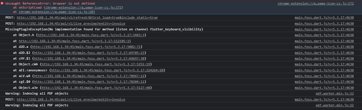 PDF's wont generate -PlatformException(error, Promise was rejected with a value of 'undefined ...