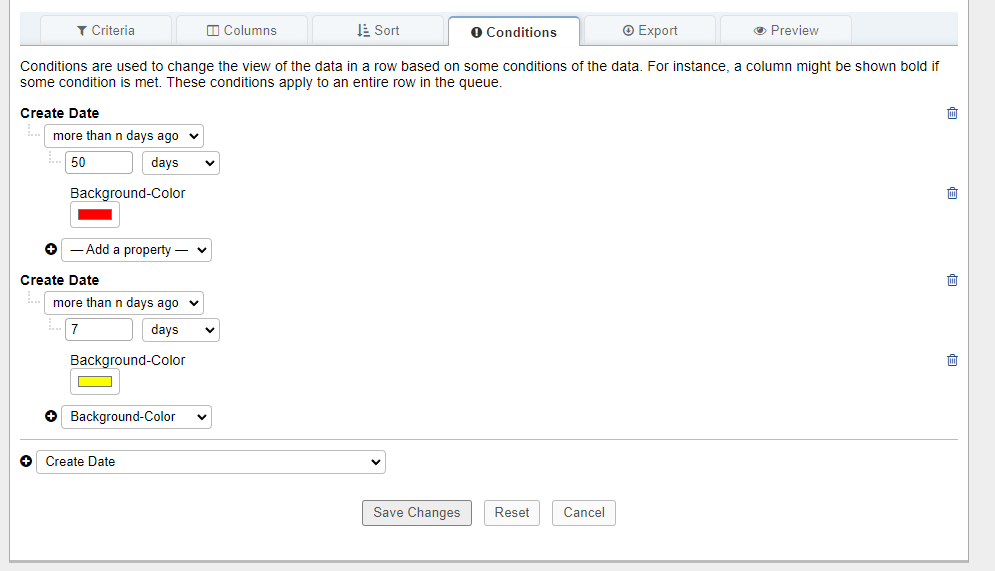 Multiple "Create Date" conditions for "more than n days ago" not saving days properly · Issue ...