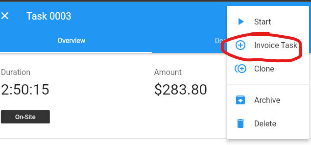 Tasks broken: "Invoice Task" button doesn't work. Can't add tasks to invoices. Can't invoice a ...