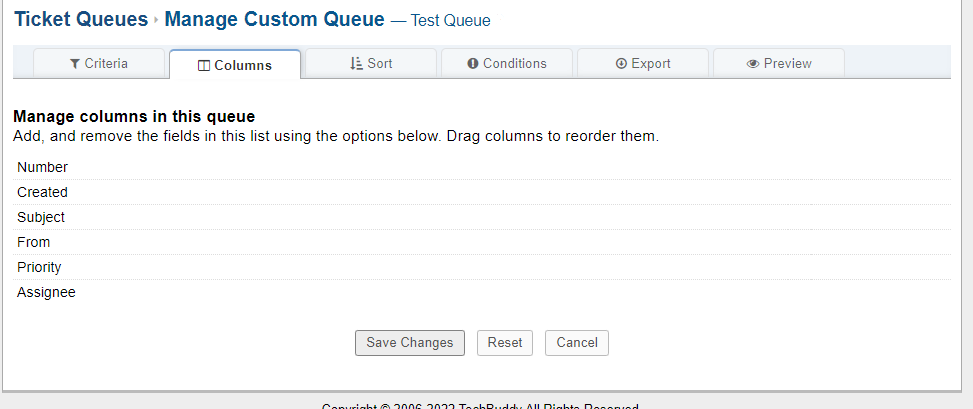 Cannot edit Queue columns / queues not created properly until saving ...