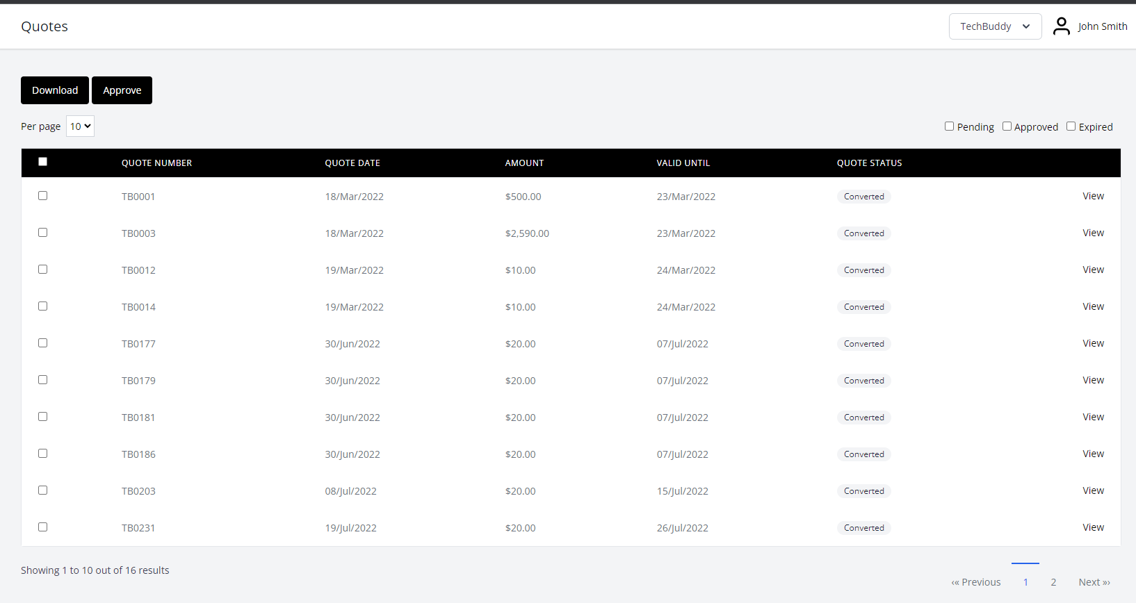 Converted quotes are shown before pending in client portal · Issue ...