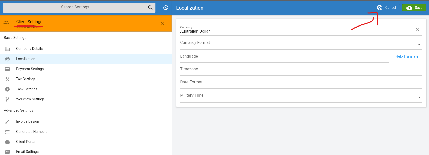 Cancel button for client settings doesn't work · Issue #494 · invoiceninja/admin-portal · GitHub