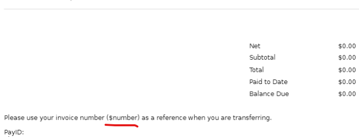 Allow use of variables (eg. $number) in Invoice Footer/Invoice Terms & Quote Terms/Quote Footer ...