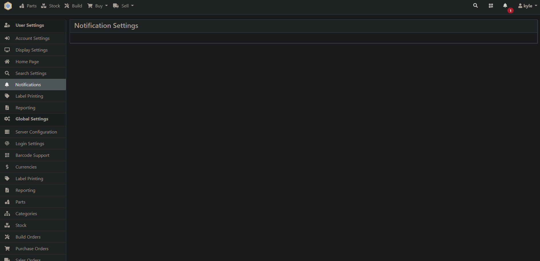 Notification Settings is blank · Issue #4024 · inventree/InvenTree · GitHub