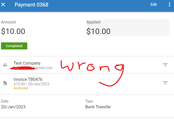 Payment email doesn't get sent to contacts selected on invoice / Can't send payment email to ...