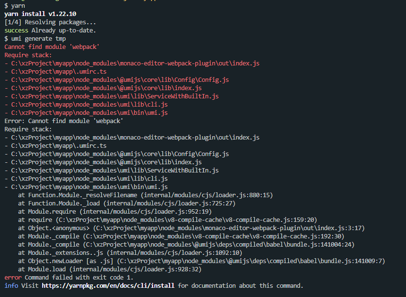 [Bug] umi3.4.8加入monaco-editor-webpack-plugin会报找不到webpack模块的错误 · Issue #6398 · umijs/umi · GitHub
