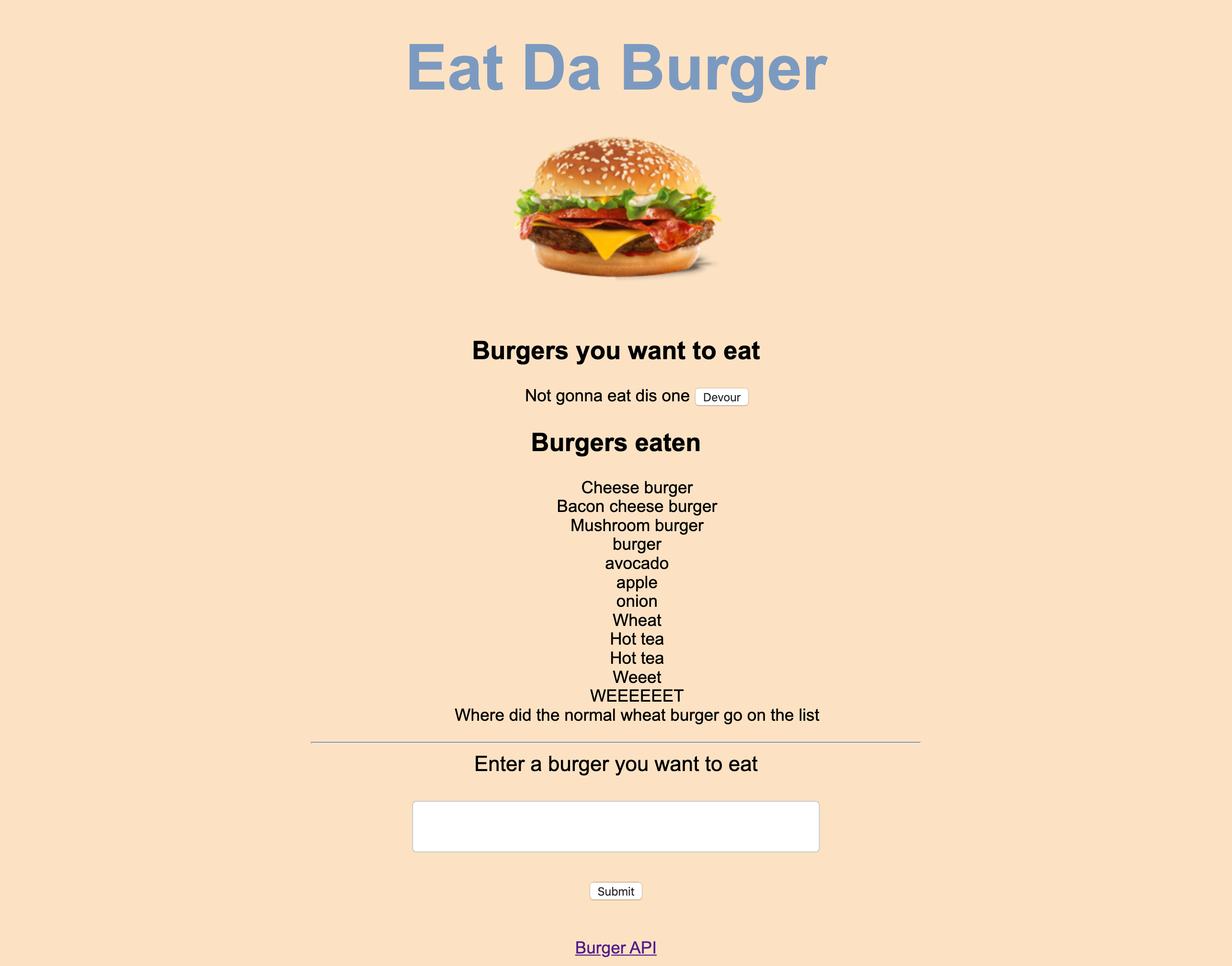 GitHub - anicng/burger: Burger logger, keeps track of burgers you want ...