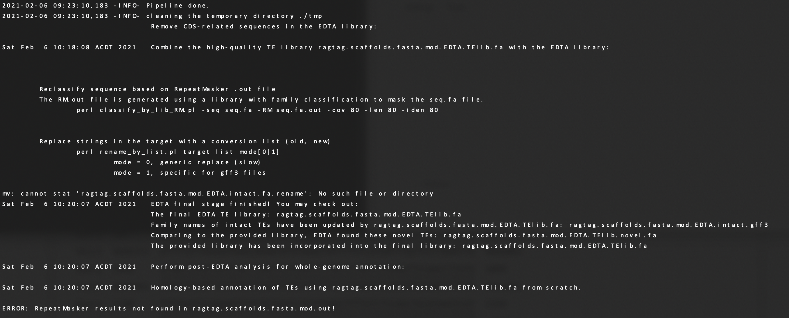 RepeatMasker results not found in *mod.out · Issue #156 · oushujun/EDTA · GitHub