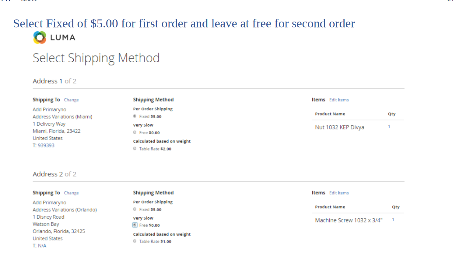 Multishipping checkout, shipping amount is not applied correctly when different on different ...