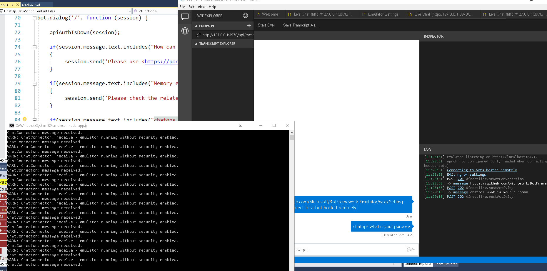 BotFramework emulator is unable to give response back · Issue #285 · microsoft/BotFramework ...