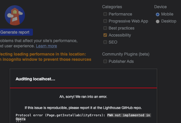Protocol Error Pagegetinstallabilityerrors Pwa Not Implemented In Opera · Issue 11309