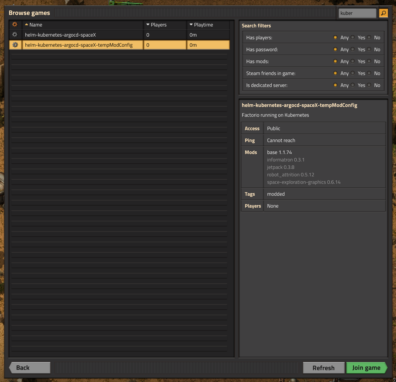 Space exploration mod configuration · Issue #24 · SQLJames/factorio-server-charts · GitHub