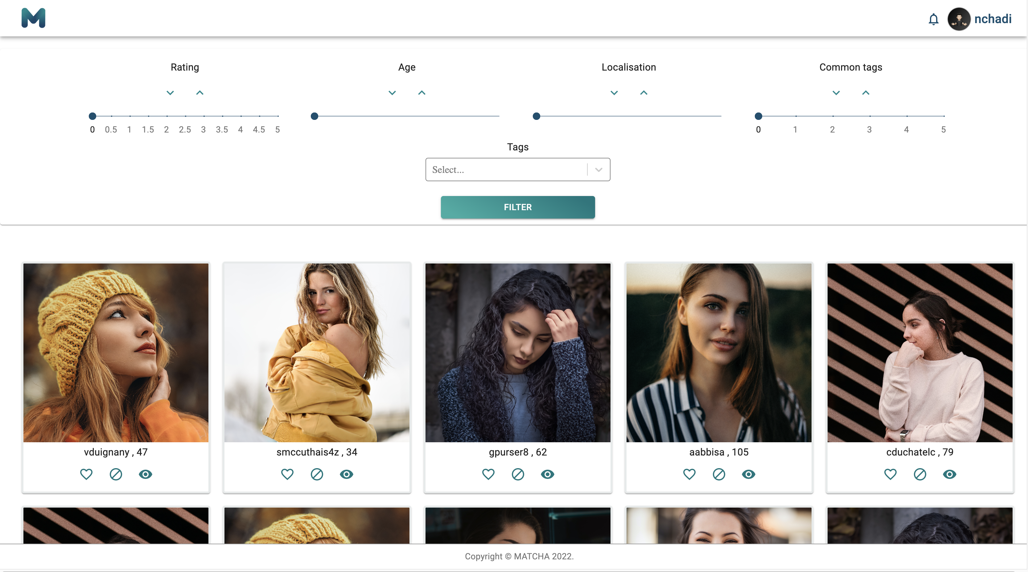 GitHub - ChadiNaour/Matcha: Dating app provides creating attractive profiles and looking for ...