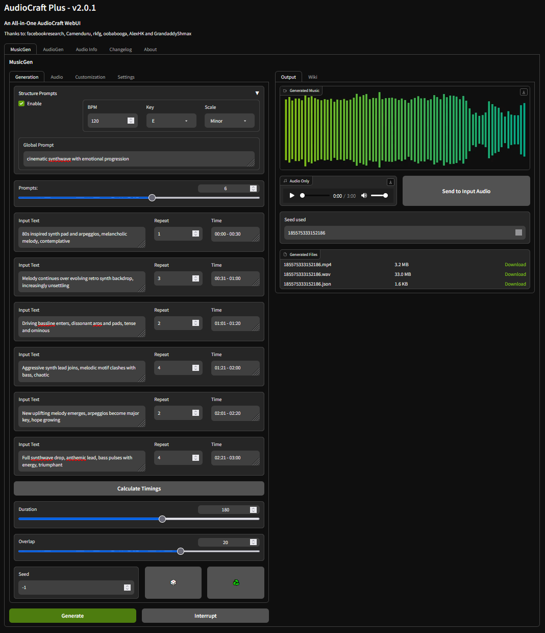 GitHub - GrandaddyShmax/audiocraft_plus: Audiocraft is a library for audio processing and ...