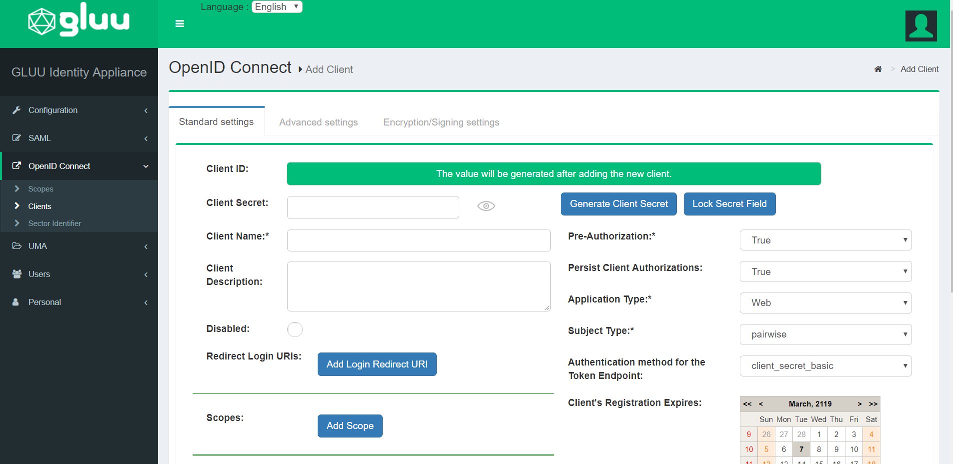 Minor UX changes for the add new client form · Issue #1553 · GluuFederation/oxTrust · GitHub