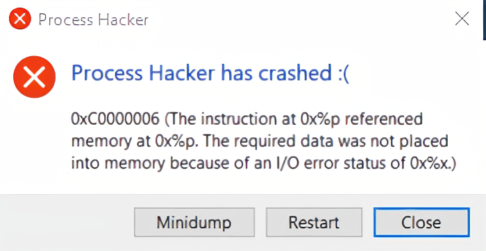 0xC0000006 Crash Immediately Following Application Startup (v3.0.3477) · Issue #712 · winsiderss ...