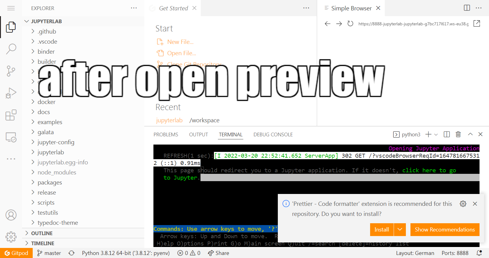 gitpod badge doesnt launch Lab but binder does · Issue #12246 · jupyterlab/jupyterlab · GitHub