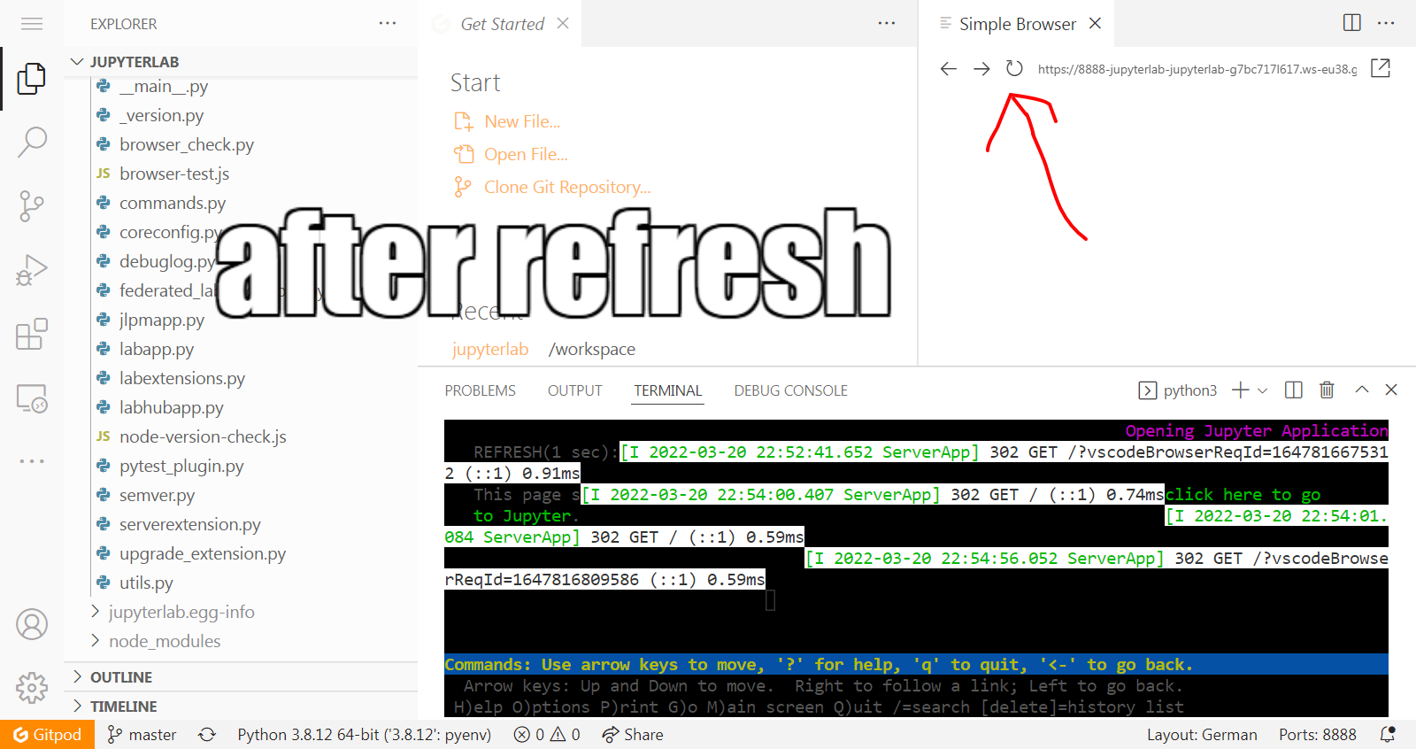 gitpod badge doesnt launch Lab but binder does · Issue #12246 · jupyterlab/jupyterlab · GitHub
