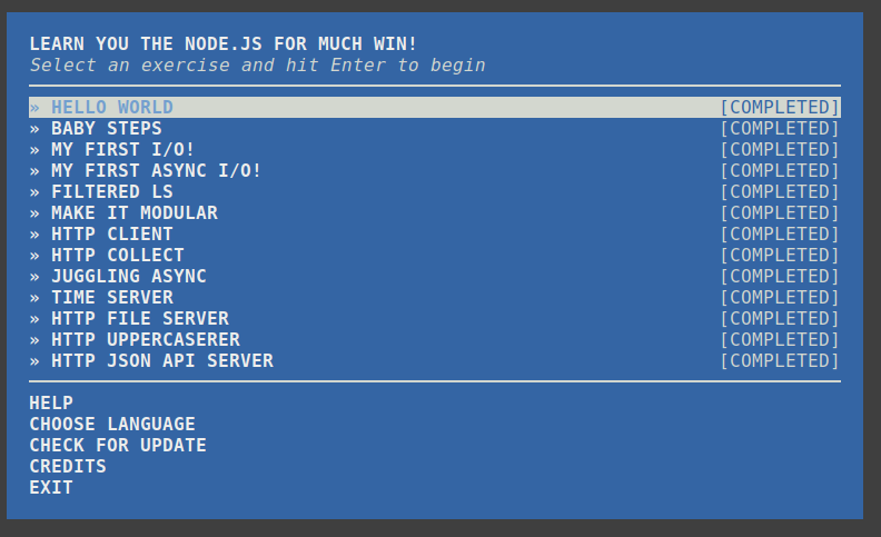 GitHub - JulianCamart/learnyounode