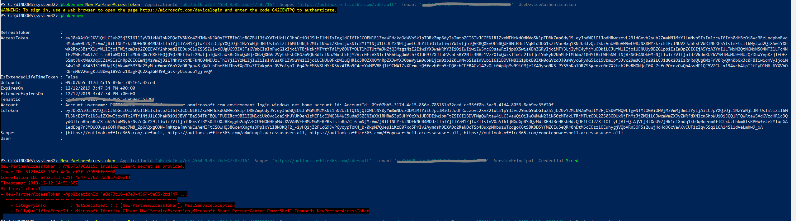 unable to connect to the Exchange Online PowerShell via Service ...