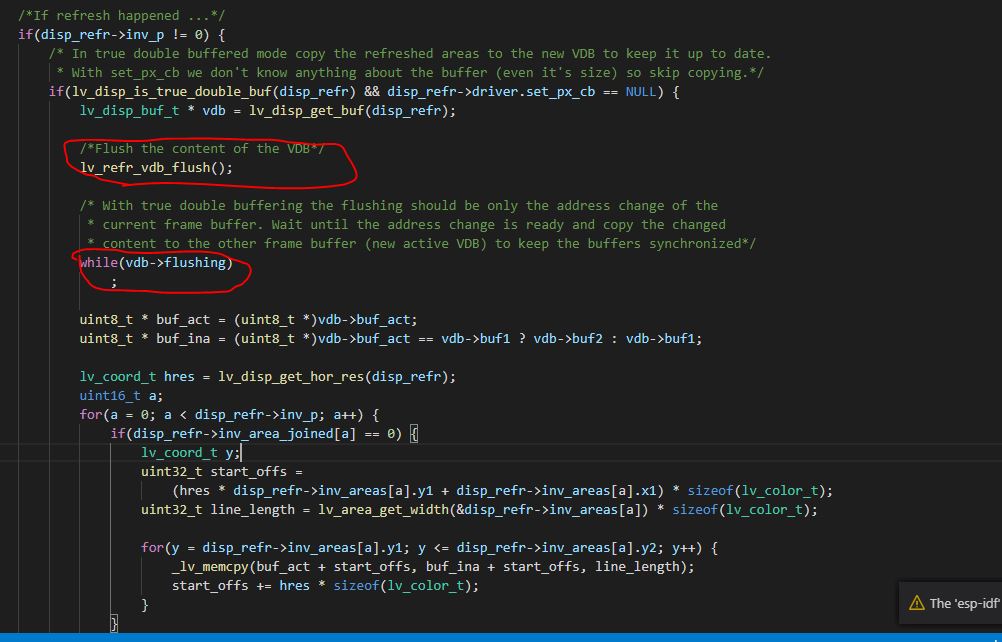 True double buffer with SPI DMA in ESP32 · Issue #230 · lvgl/lv_port_esp32 · GitHub